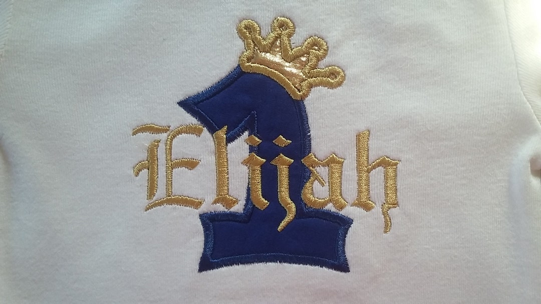 Baby Boy's First Birthday Crown King Prince Personalized Onesie 1st ...
