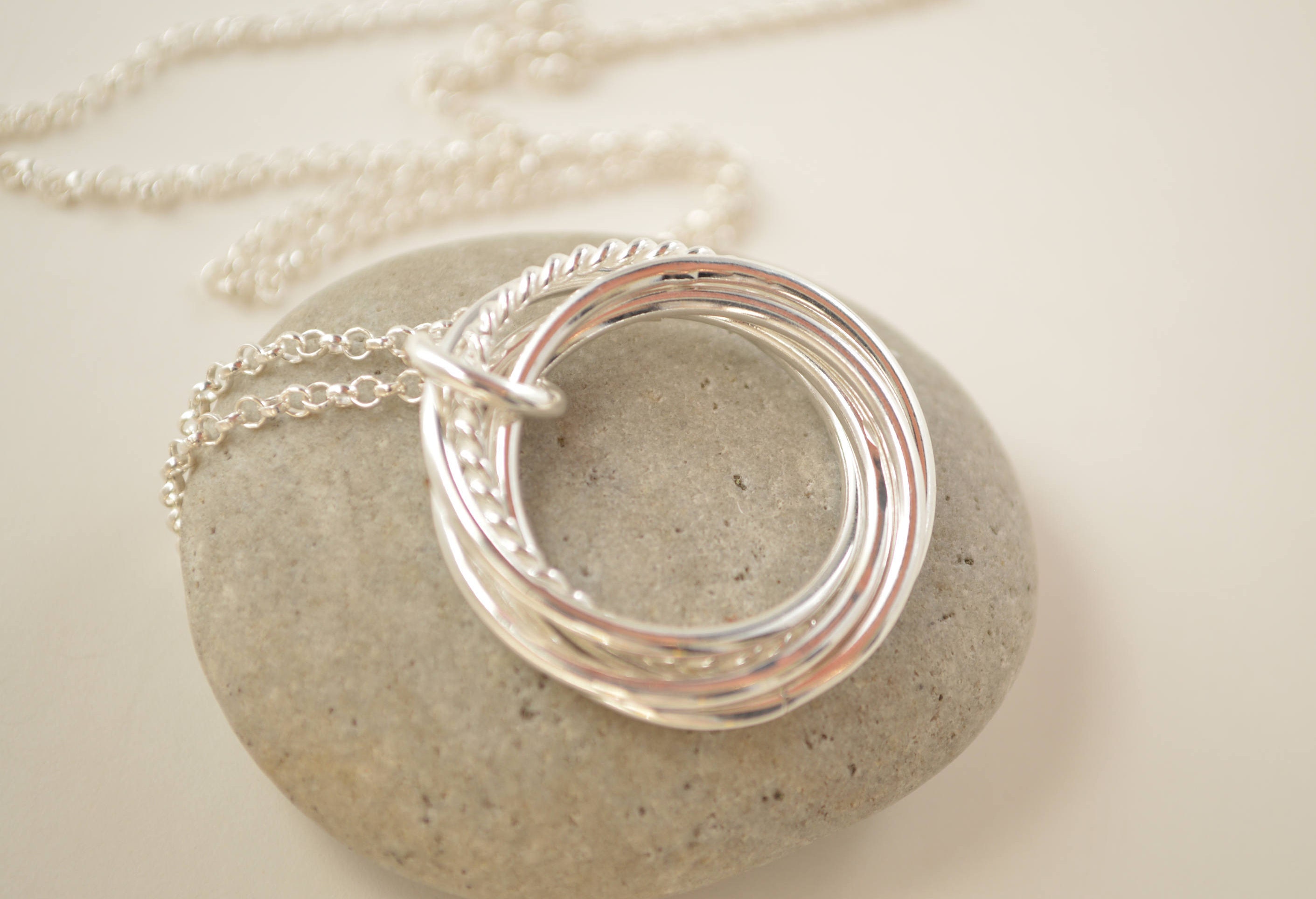 40th Birthday gift for women, 4 Interlocking rings necklace, 4th ...