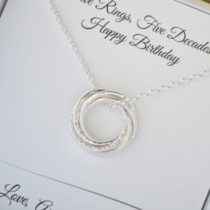 5 Rings Necklace - Etsy