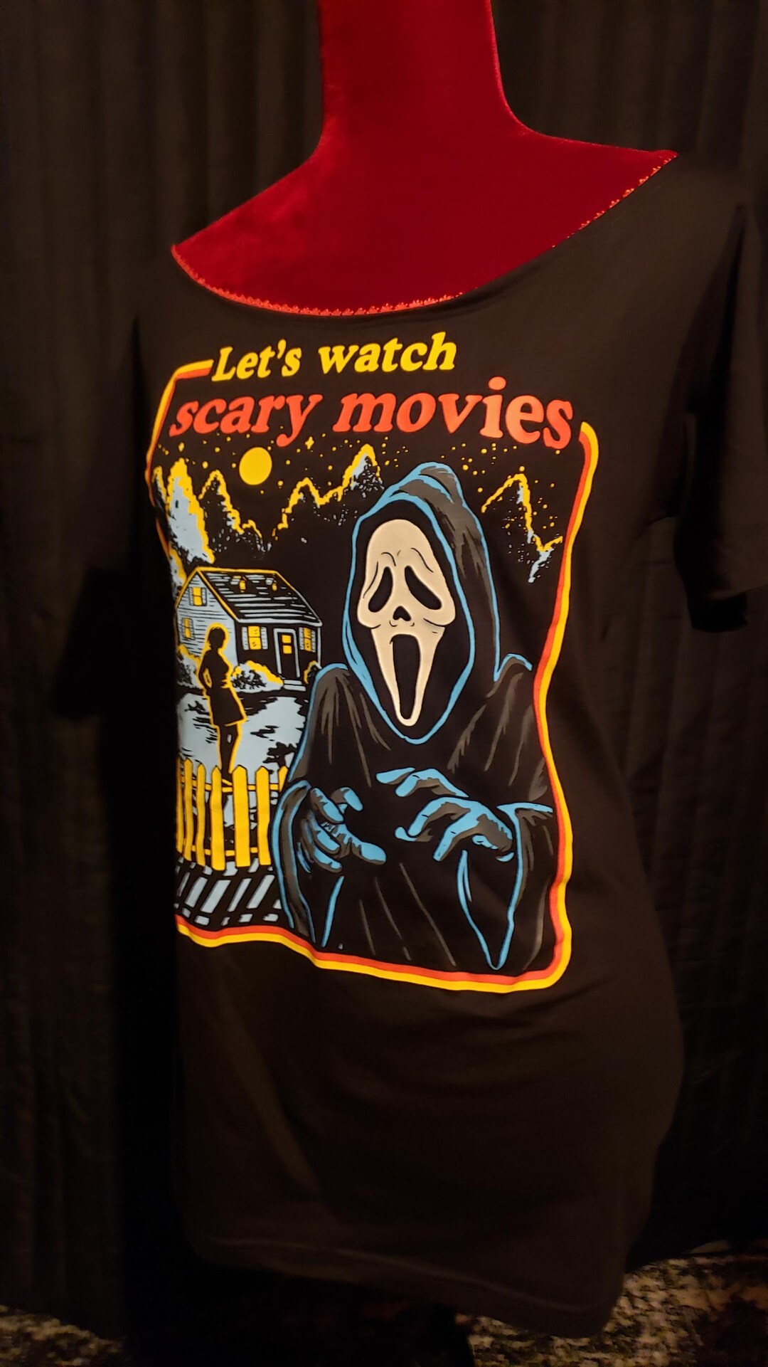 SCREAM Horror Movie Ghostface Ladies DIY off the Shoulder Scoop Neck ...
