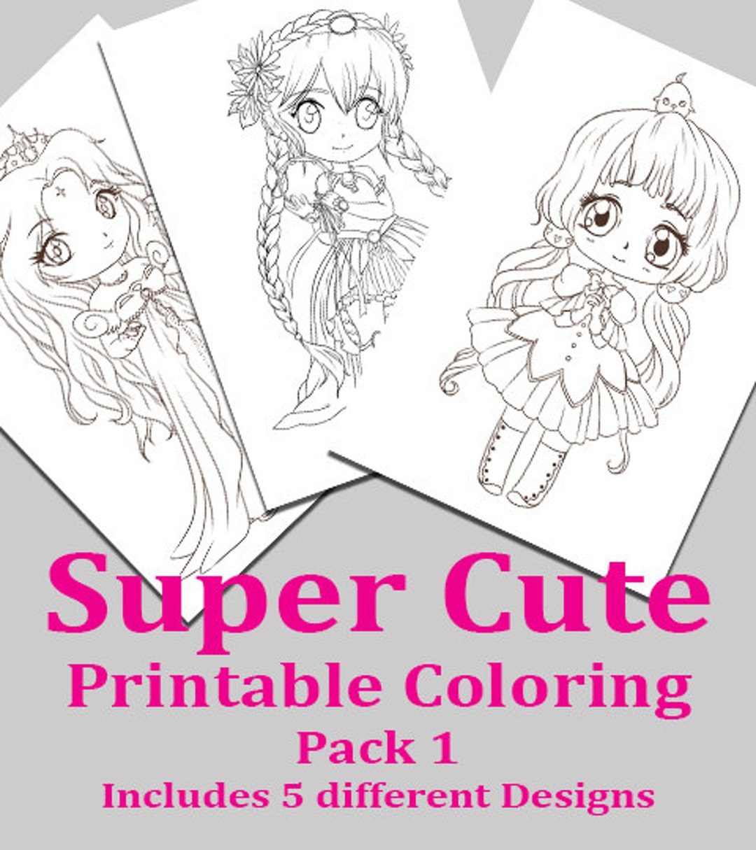 Super Cute Printable Coloring Pack 1 - Etsy UK