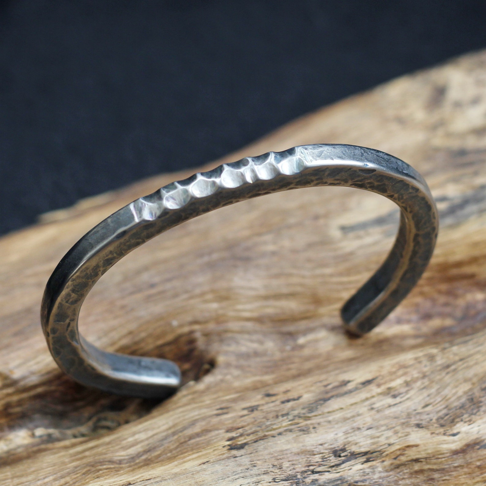 6mm Wide Titanium Cuff Bracelet Hammered Rustic Rough Rock - Etsy