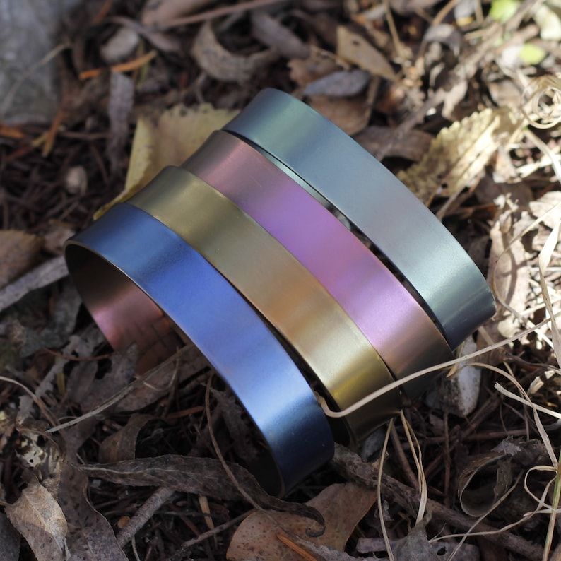 12.7mmx1.2mm Wide and Thick Titanium Cuff Bracelet Anodized - Etsy