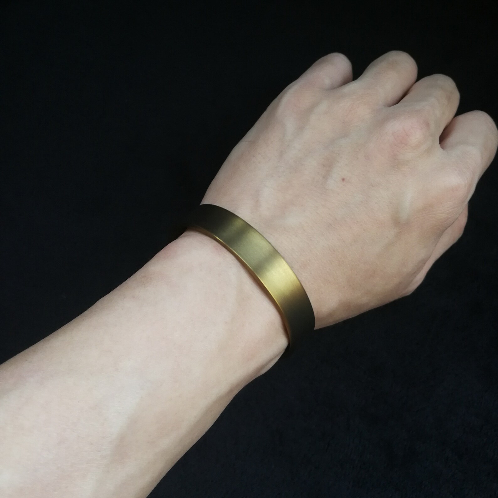 Titanium Cuff Bracelet, Anodized Handmade, Soft Matte Brushed, Solid ...
