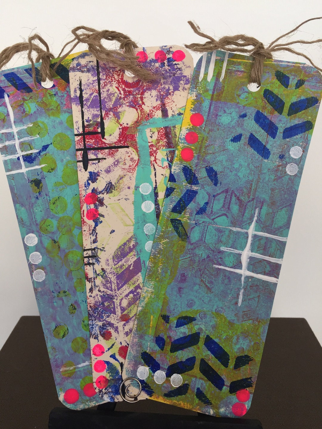 REDUCED! Bookmarks or Gift Tags. Abstract Designs. Original Art. Mixed ...