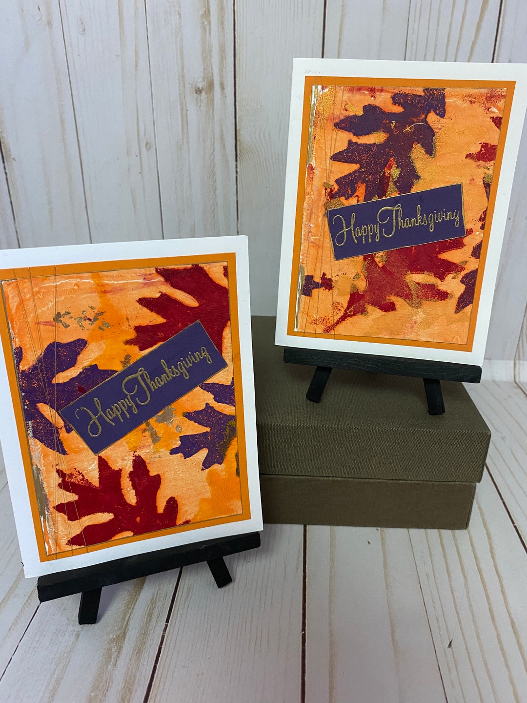 Thanksgiving Gratitude Cards, Gorgeous Fall Leaves and Colors, Hand ...