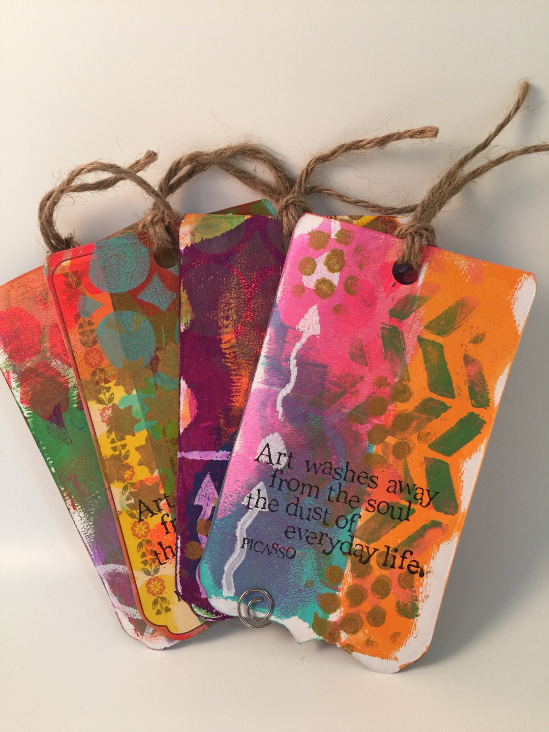 REDUCED PRICE Hand Painted Bookmarks, Gift Tags, Small Gift, One-of-a ...