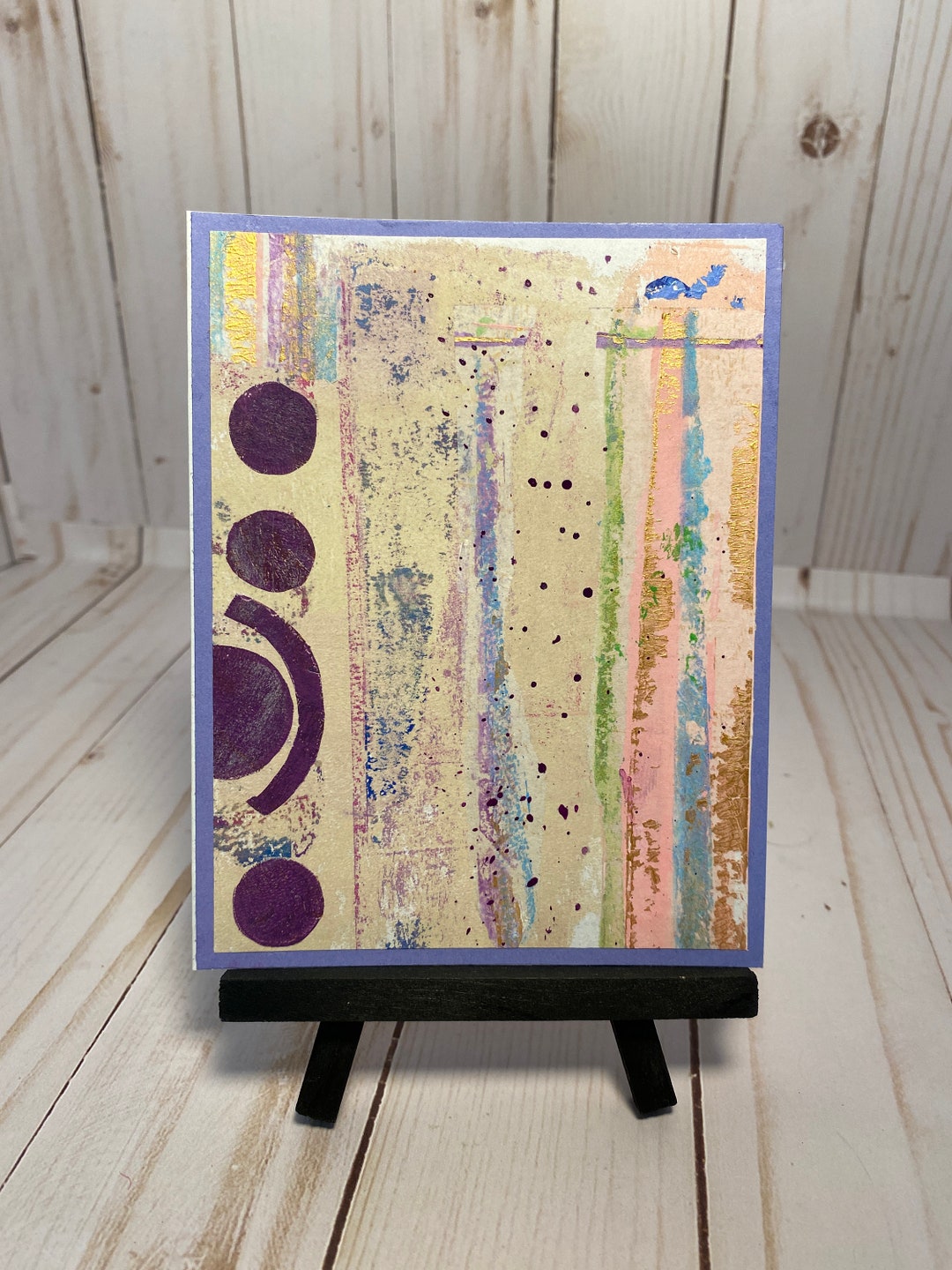 Hand Painted Paper Collage Art Notecard. Original Art and Design. - Etsy