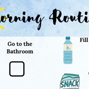 Kids Morning Routine Without Feelings Chart - Etsy