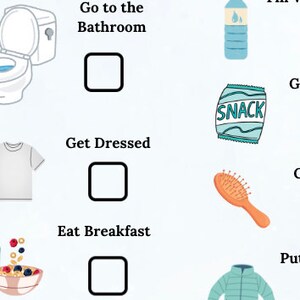 Kids Morning Routine Without Feelings Chart - Etsy