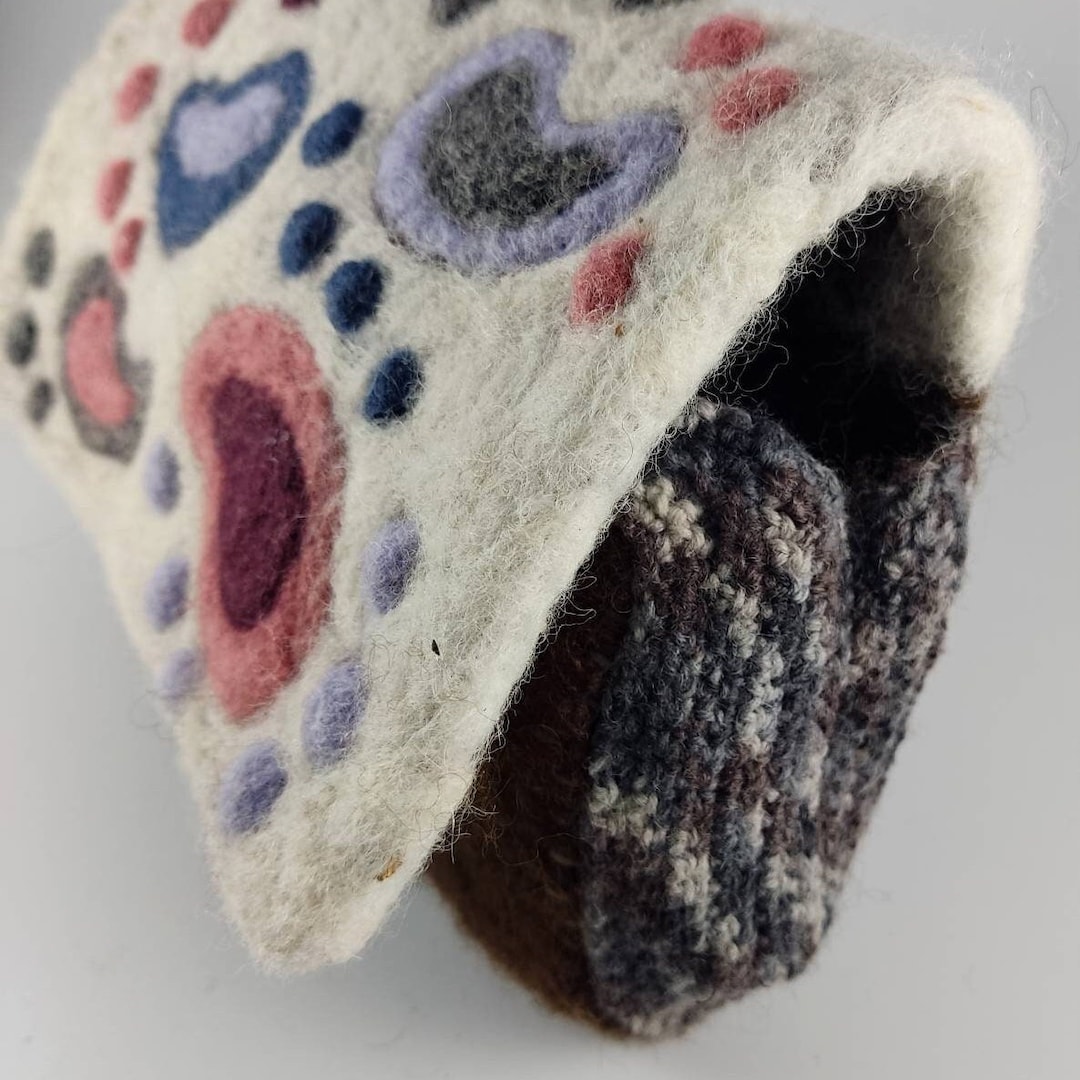 Small Felt Bag Pink White Blue Brown Cute Felt Purse Felt Cosmetic Bag ...