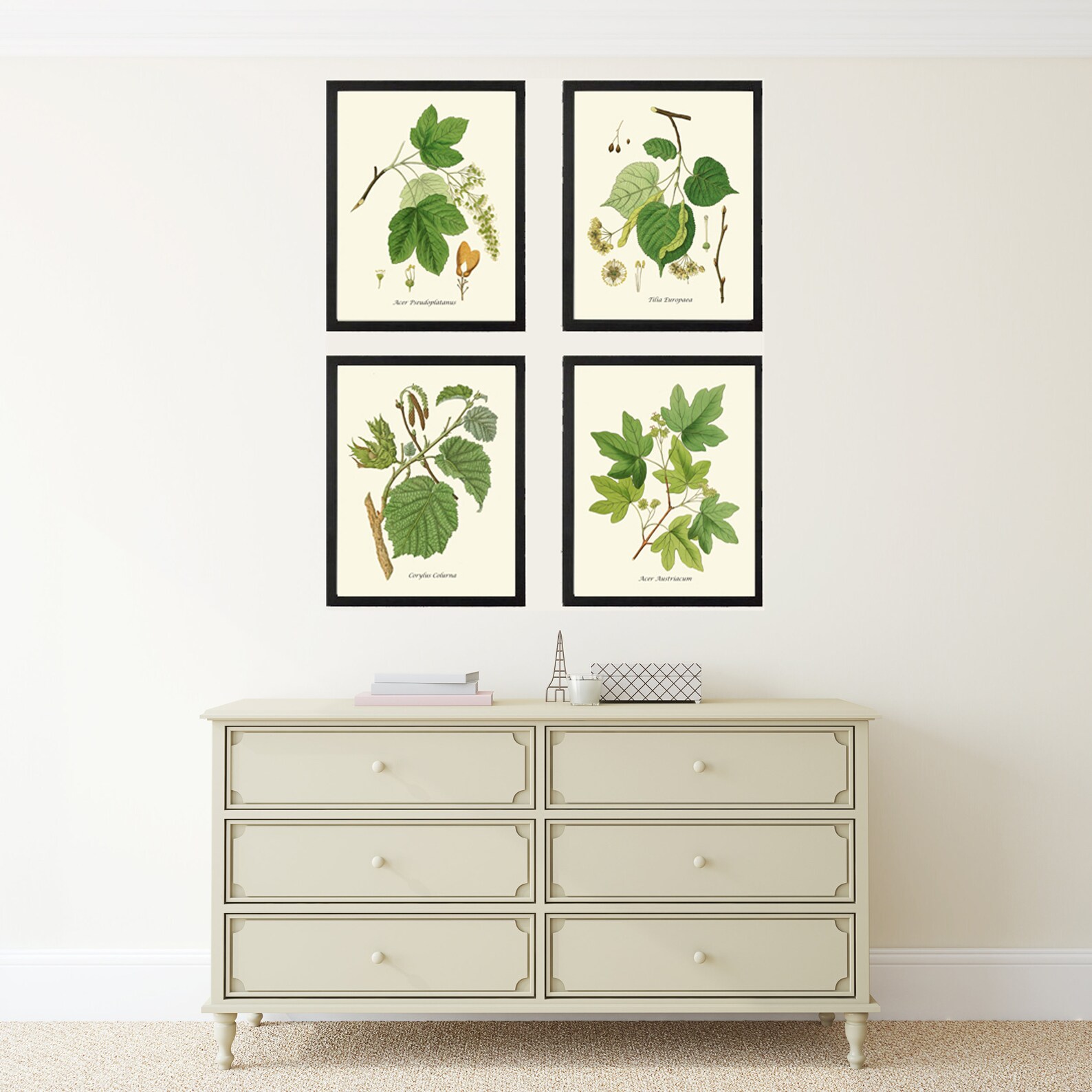 Trees Botanical Print SET of 4 Wall Art Prints Beautiful | Etsy