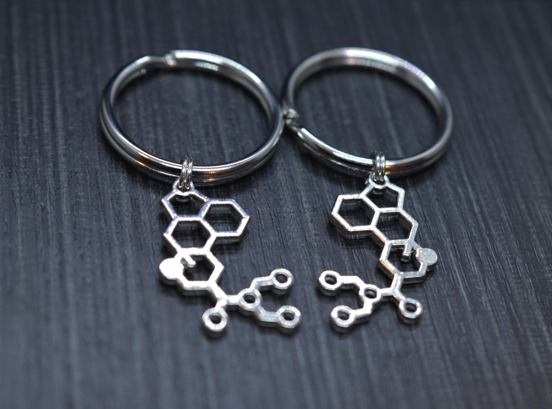 Biolojewelry - LSD Molecule Acid Keychains - Set of Two Biology ...