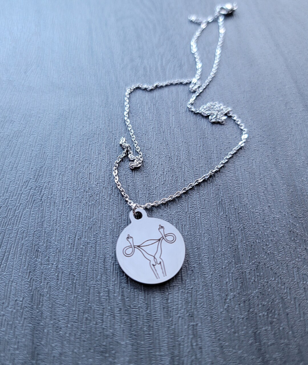 Biolojewerly - Stainless Steel Middle Finger Uterus Protest Statement ...