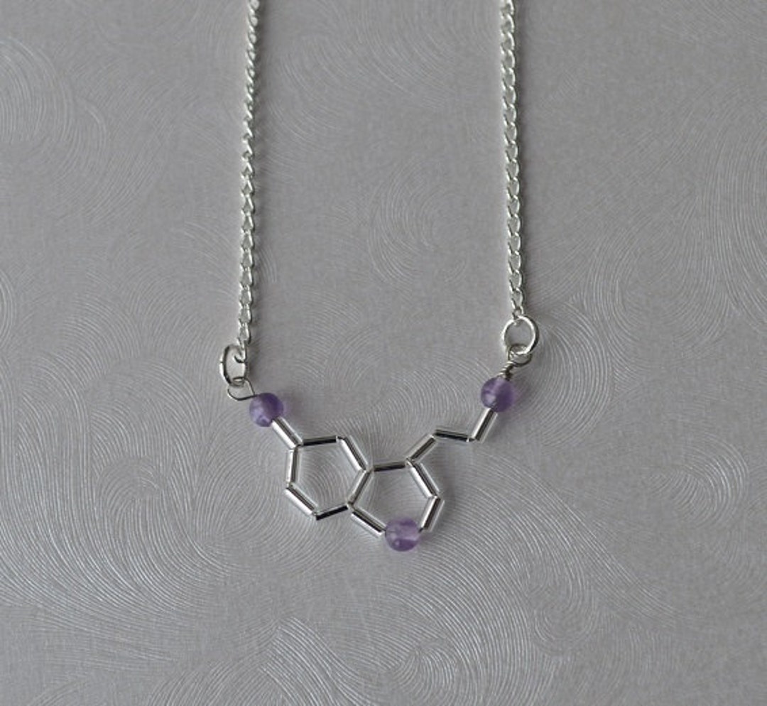 Biolojewelry - Mini Serotonin Neurotransmitter Amethyst Biology ...