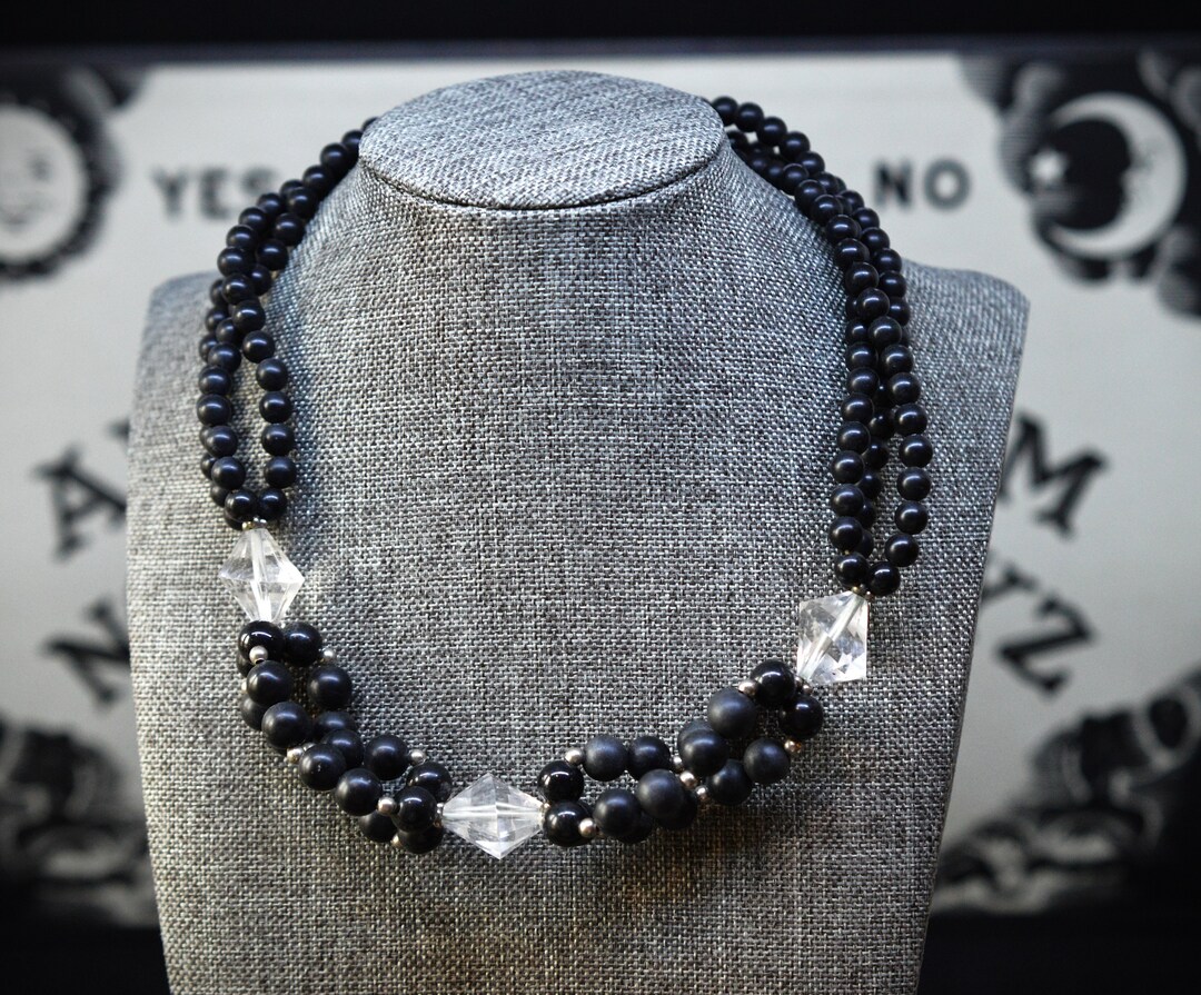 Biolojewelry - 80s Nostalgia Goth Punk Black Choker Style Necklace - Etsy