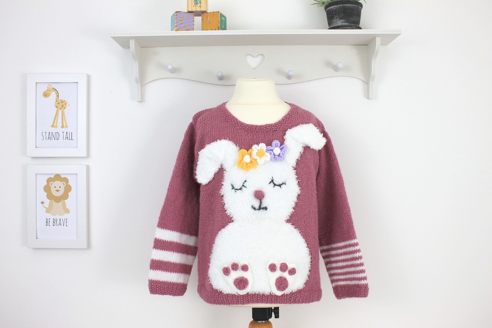 Kids Bunny Toes Sweater Knitting Pattern, Childs Easter Jumper Knitting ...