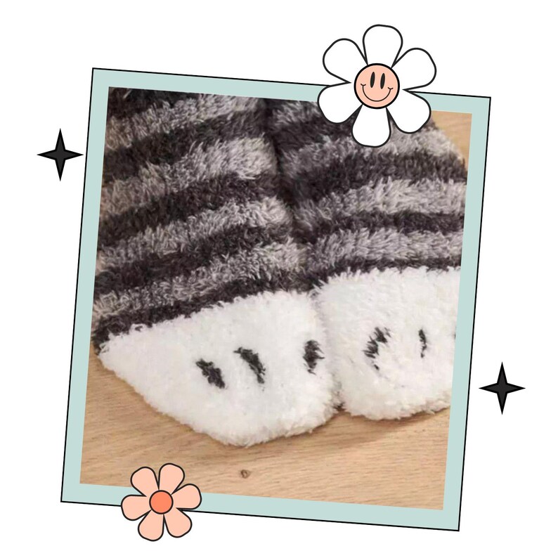Cosy Claws, Fluffy Cat Paw Knitted Socks, Gift for All the Family ...