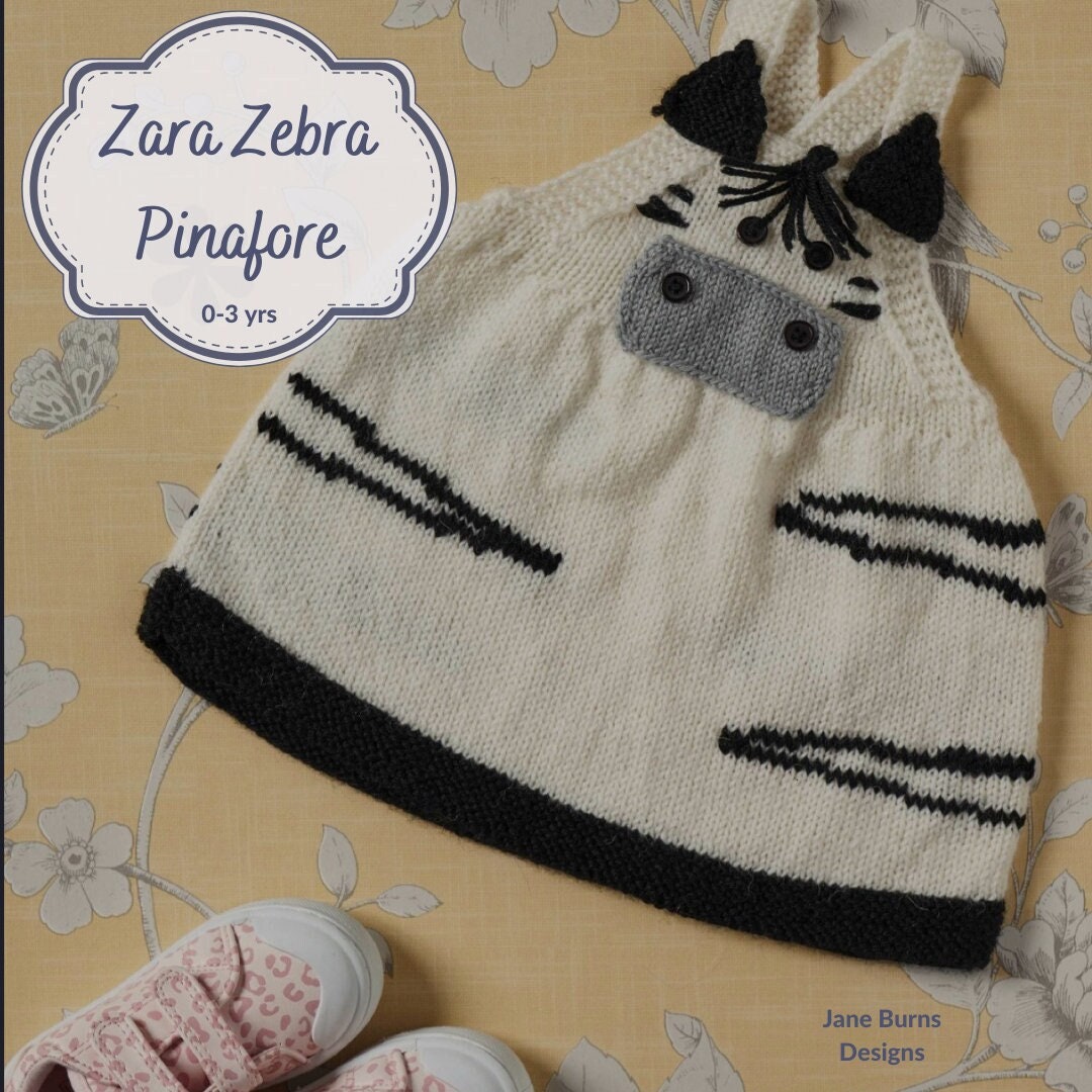 Zara Zebra Pinafore Dress Knitting Pattern DOWNLOAD - Etsy