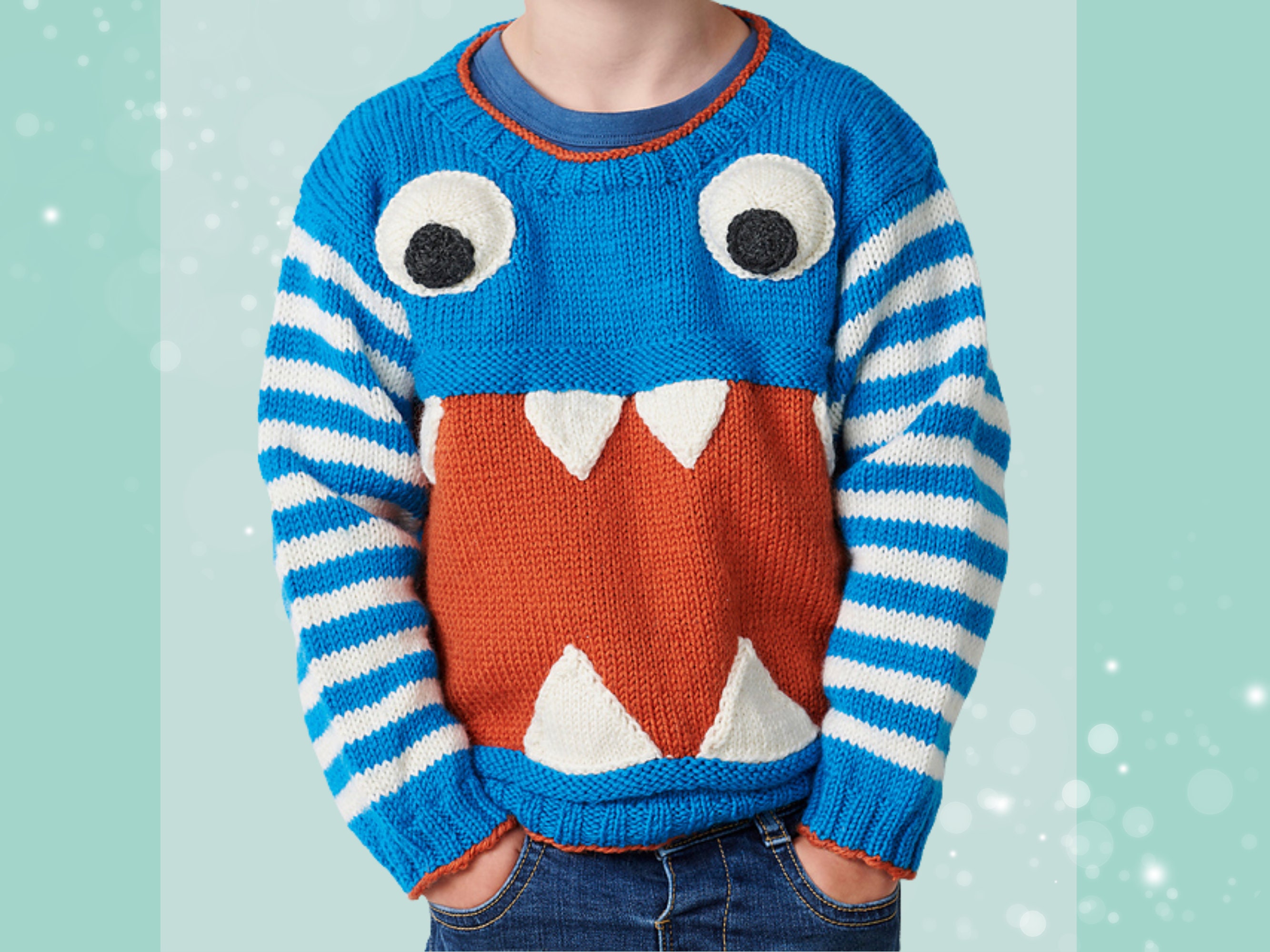 Monstrous Sweater, Kids Monster Simple Jumper, Knitting Pattern ...