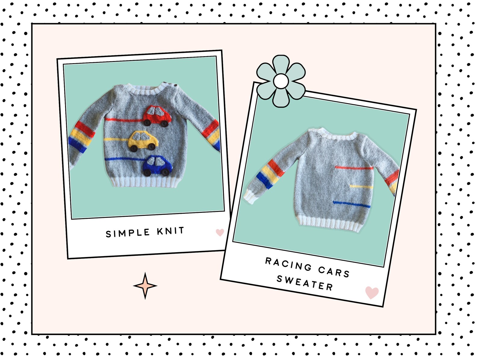Kids Racing Car Jumper, Racing Stripes Sweater Knitting Pattern (PDF ...