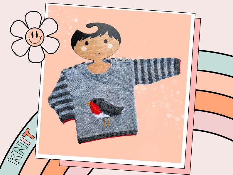 Rockin Robin, Baby Christmas Jumper, Knitting Pattern, Baby’s First ...