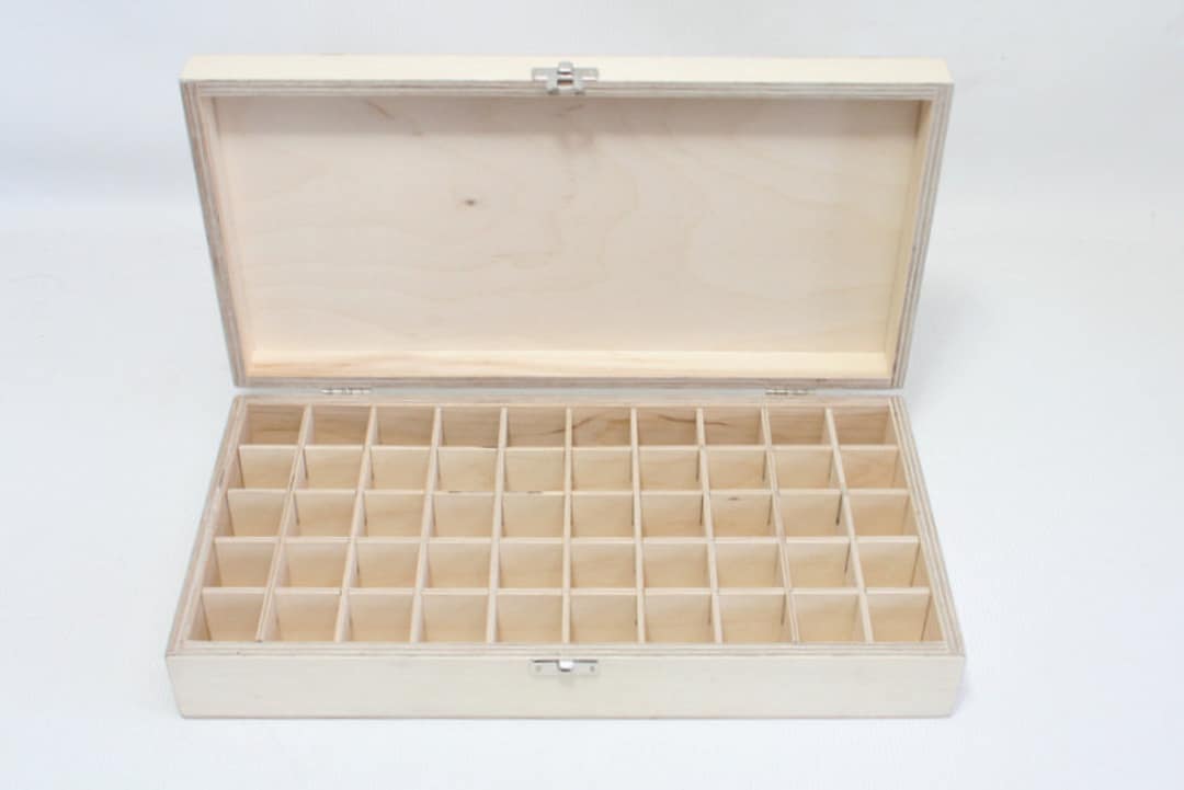 50 Compartment Natural Wood Storage Box: Collection Keepsake - Etsy