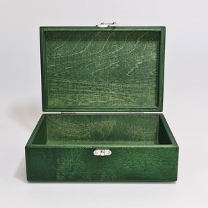 Dark Green Wooden Box / Storage Box / Keepsake Box / Gift Box / Plywood ...