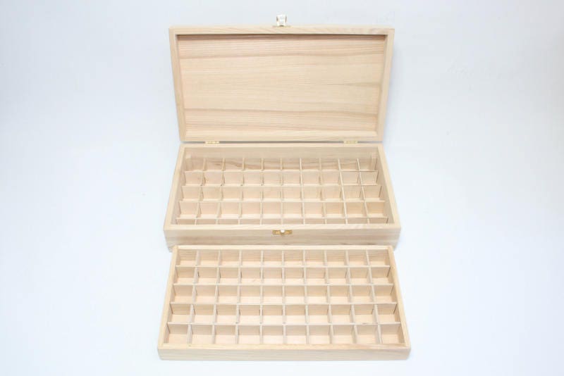 Wooden Storage Box With 100 Compartments / Collection Box With | Etsy