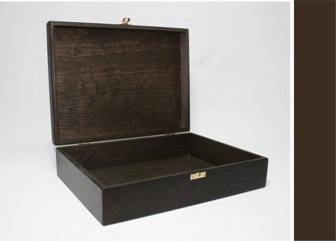 Wooden A4 Size Box / Dark Brown Wooden Box / A4 Size Storage Box / 12 X ...