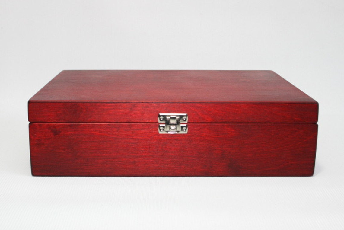 Red Wooden Keepsake Box / Wooden Gift Box / Wooden Storage Box - Etsy