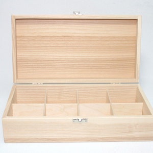 8 Compartments Gift Box / Ash Wood Box / Wooden Keepsake Box / Wooden ...