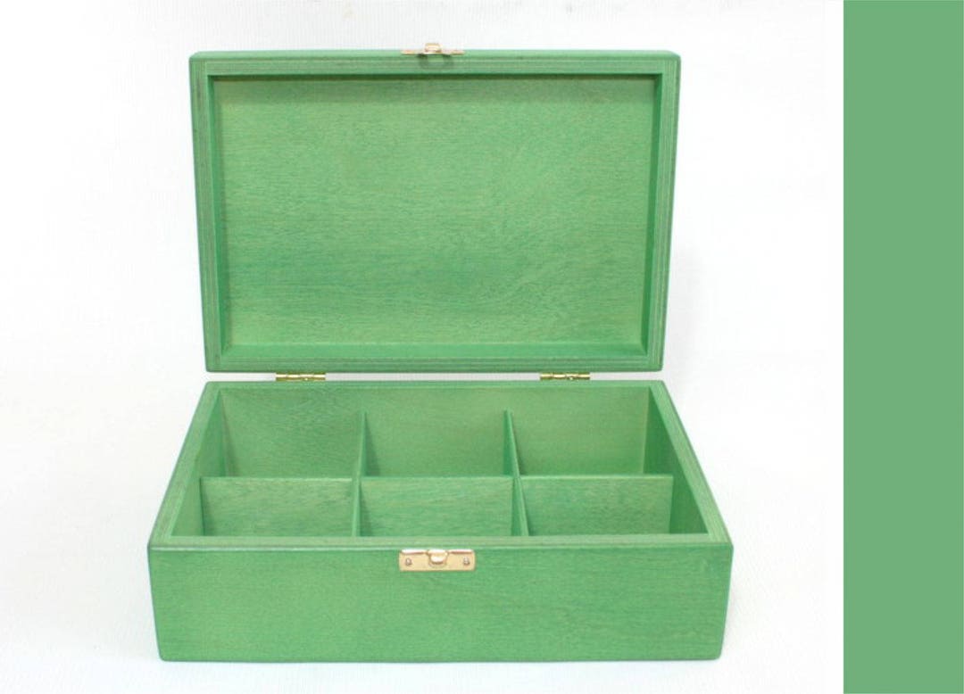 Wooden Storage Box / 6 Compartments Box / Wooden Keepsake Box / Jewelry ...