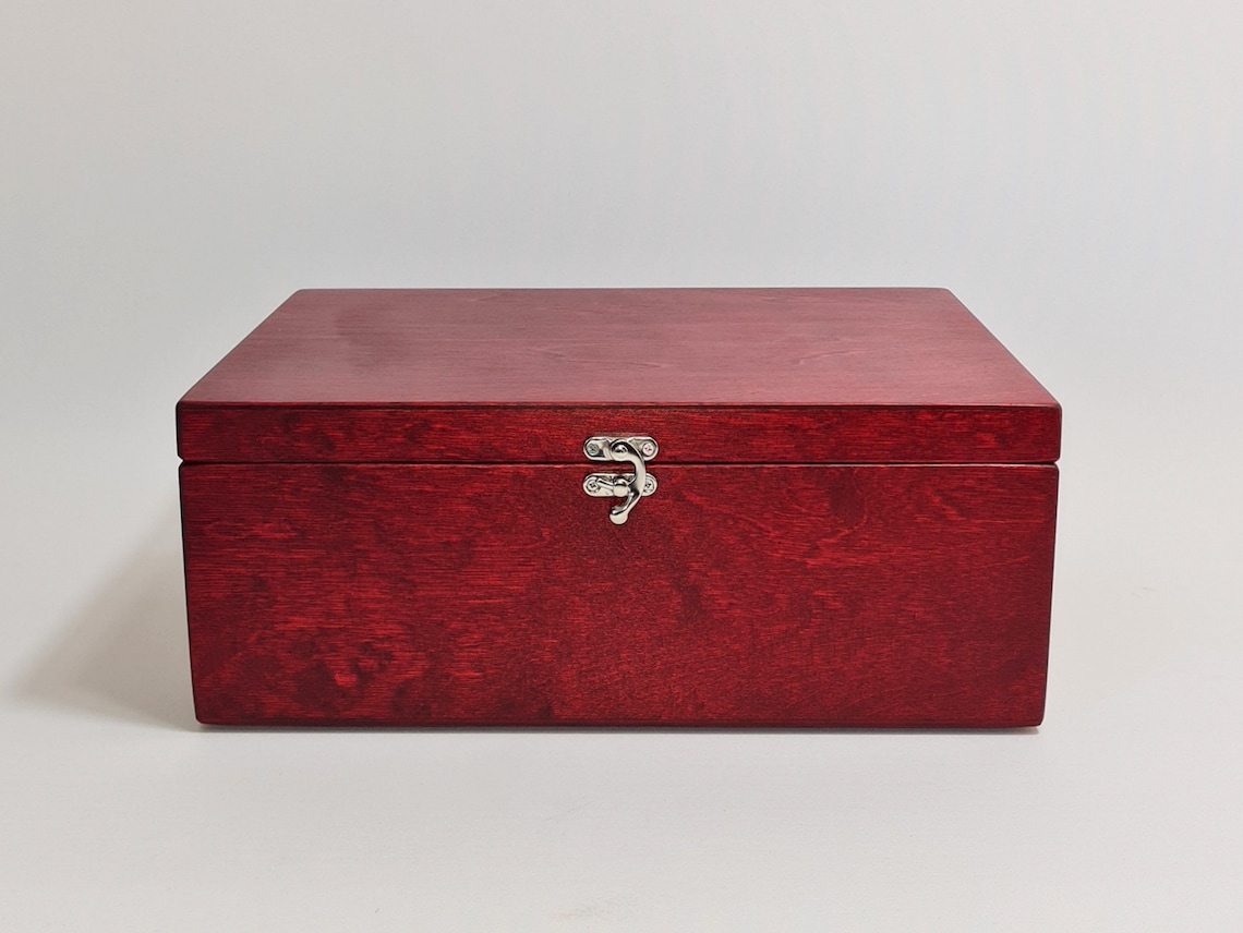 Red Wooden A4 Storage Box: Varnished Plywood, 12x8.66x4.72 Inch - Etsy