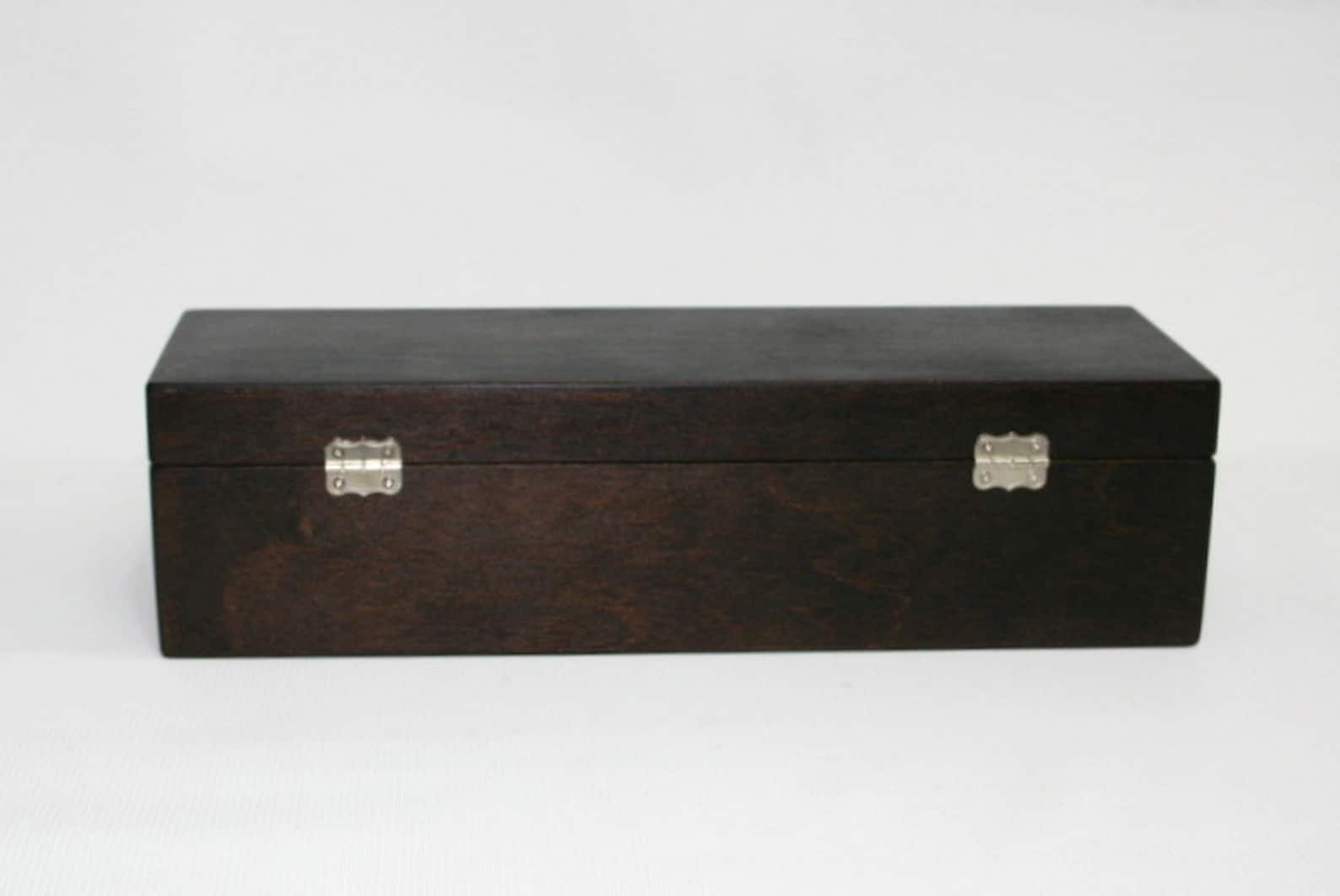 Wooden Box / Dark Brown Box / Keepsake Box / Storage Box / - Etsy