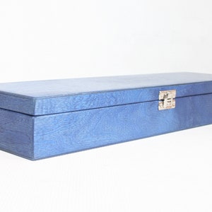 Knife Storage Box / Blue Wooden Keepsake Box / Wooden Storage Box / 13. ...