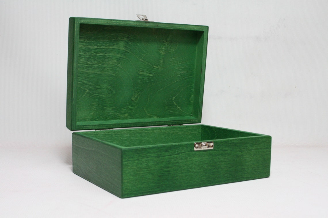 Dark Green Wooden Box / Storage Box / Keepsake Box / Gift Box - Etsy