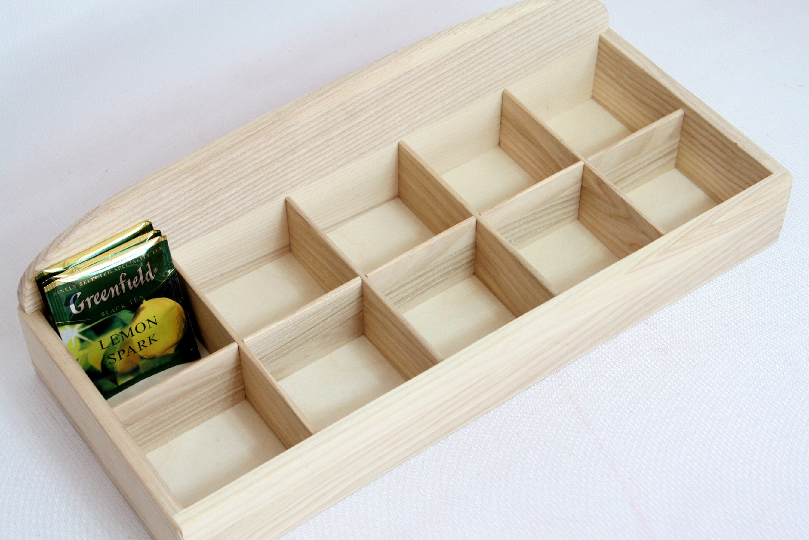 Wooden Display Box / 10 Open Compartments Box / Ash Wood Box | Etsy