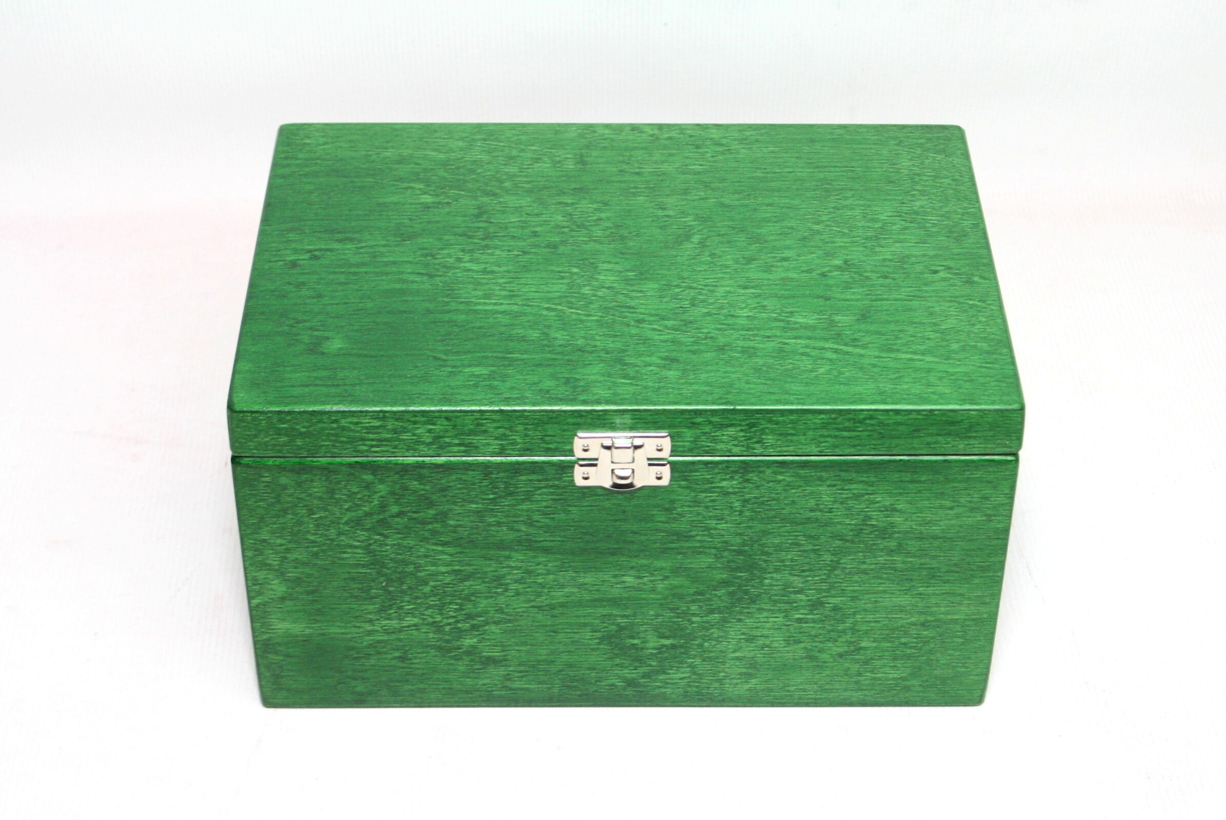 Dark Green Wooden Box / Gift Box / Keepsake Box / Storage Box - Etsy