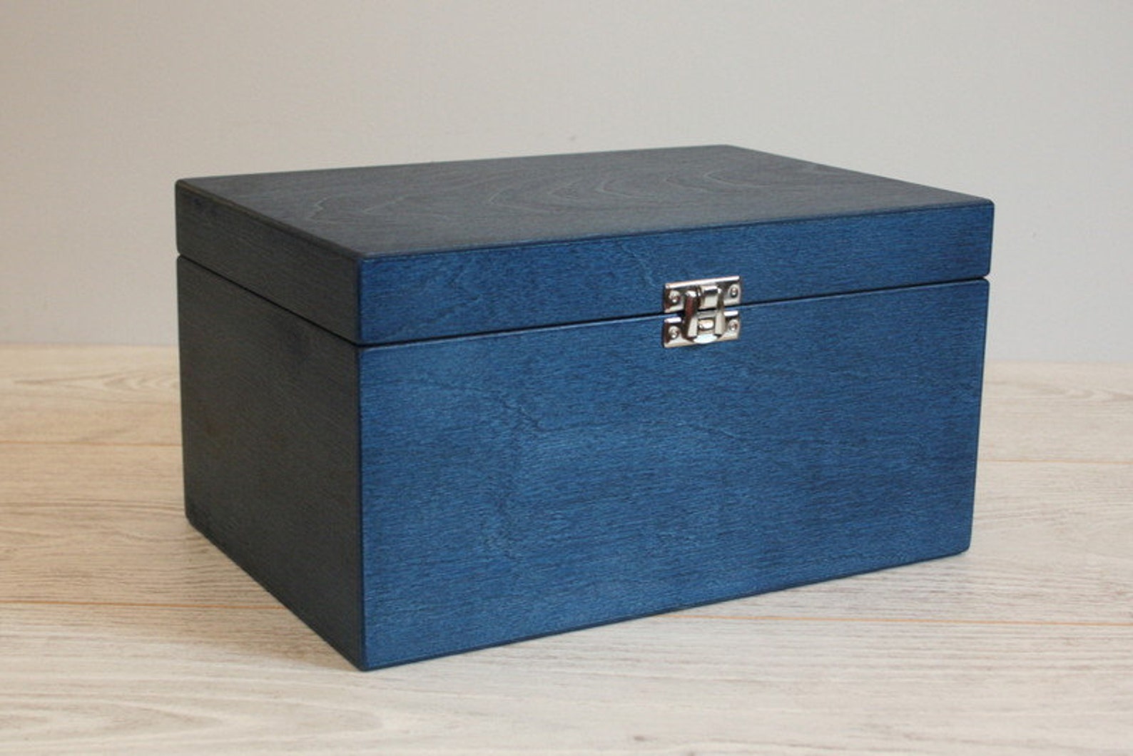Blue Wooden Box / Gift Box / Keepsake Box / Storage Box 9.05 X | Etsy