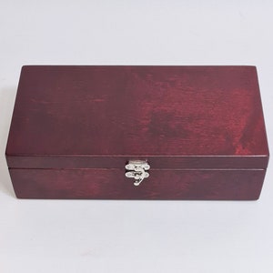Wooden Keepsake Box / Dark Red Box / Jewelry Box / Storage Box / Gift ...