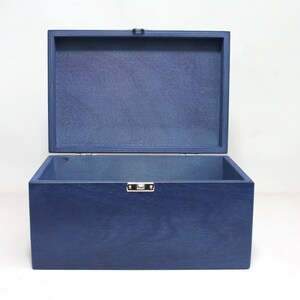 Dark Blue Wooden Box / Gift Box / Keepsake Box / Storage Box | Etsy