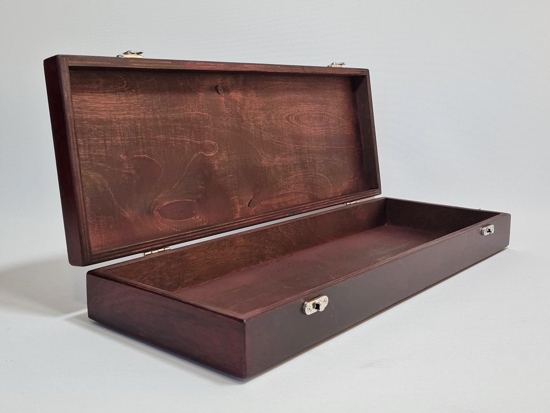 Wooden Gift and Keepsake Box / Dark Red Box / Plywood Box 17.71 X 7.48 ...