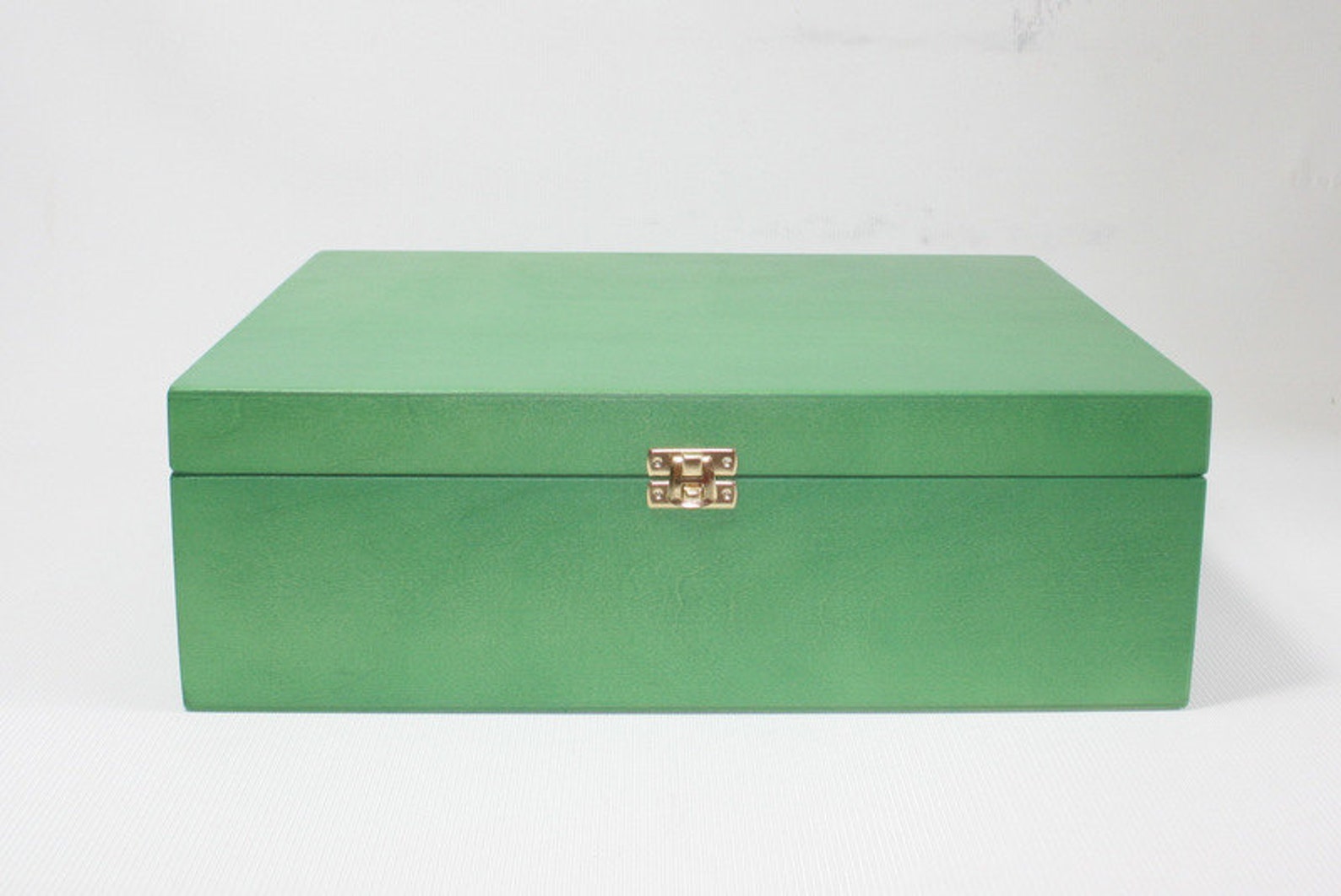 Large Wooden Storage Box / Green Collection Box With Removable - Etsy