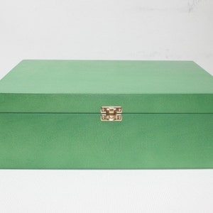 Large Wooden Storage Box / Green Collection Box With Removable ...