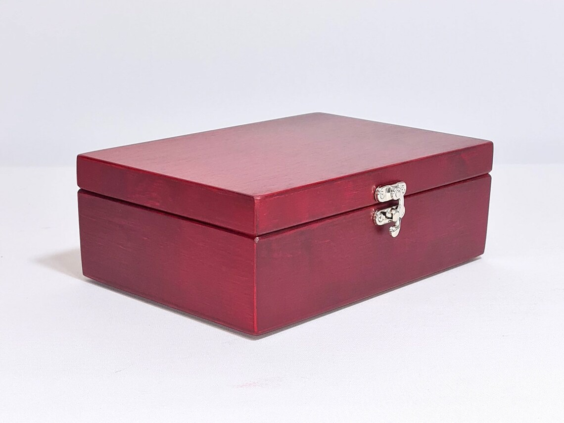 Red Wooden Box / 8.46 X 5.70 X 2.95 Inch - Etsy