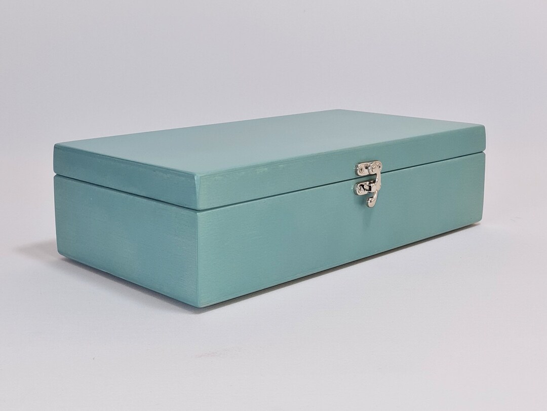 Wooden Keepsake Box / Light Blue Box / Jewelry Box / Storage Box / Gift ...