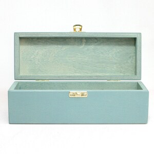 Light Blue Wood Box / Wooden Gift Box - Etsy