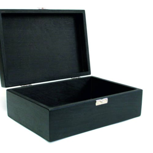 Black Wooden Box / Storage Box / Keepsake Box / Gift Box / - Etsy