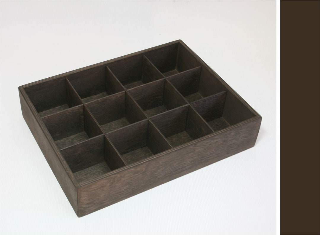 Dark Brown Plywood Collection Display Box: 12 Compartment Storage - Etsy